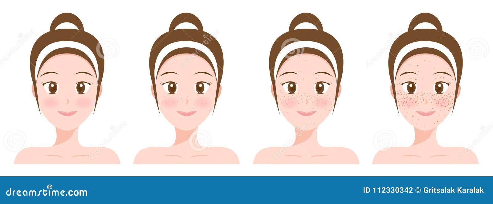 Normal Face And Freckle Face Stock Vector Illustration Of Draw Pure