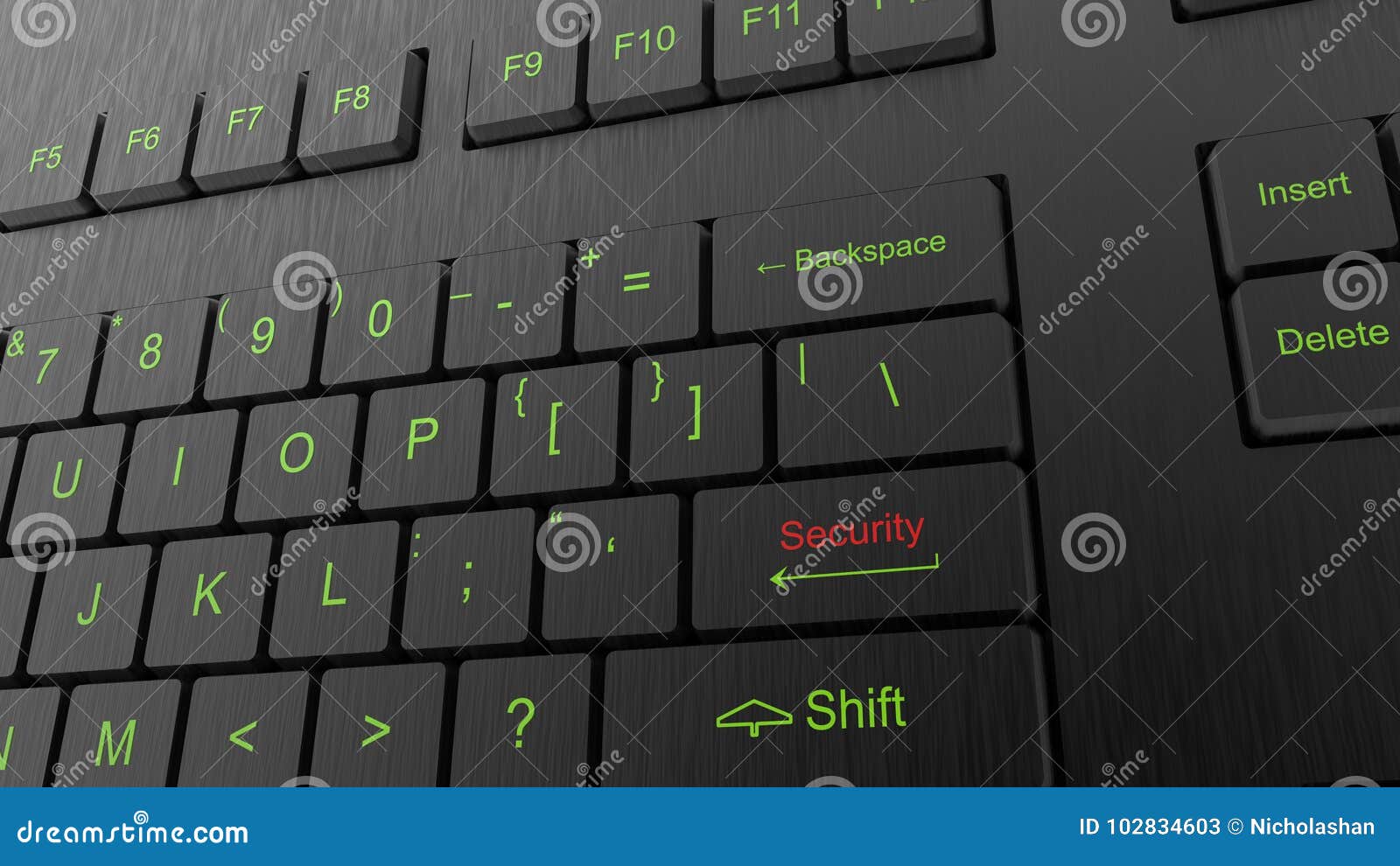 Normal Keyboard in Front of the Scence Isolated with White Stock ...