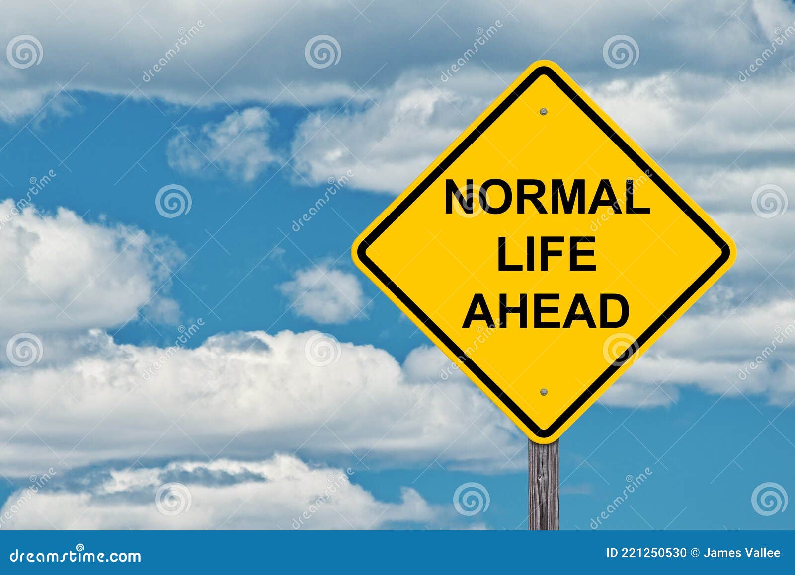 Normal Life Ahead Warning Sign Stock Photo - Image of disease ...