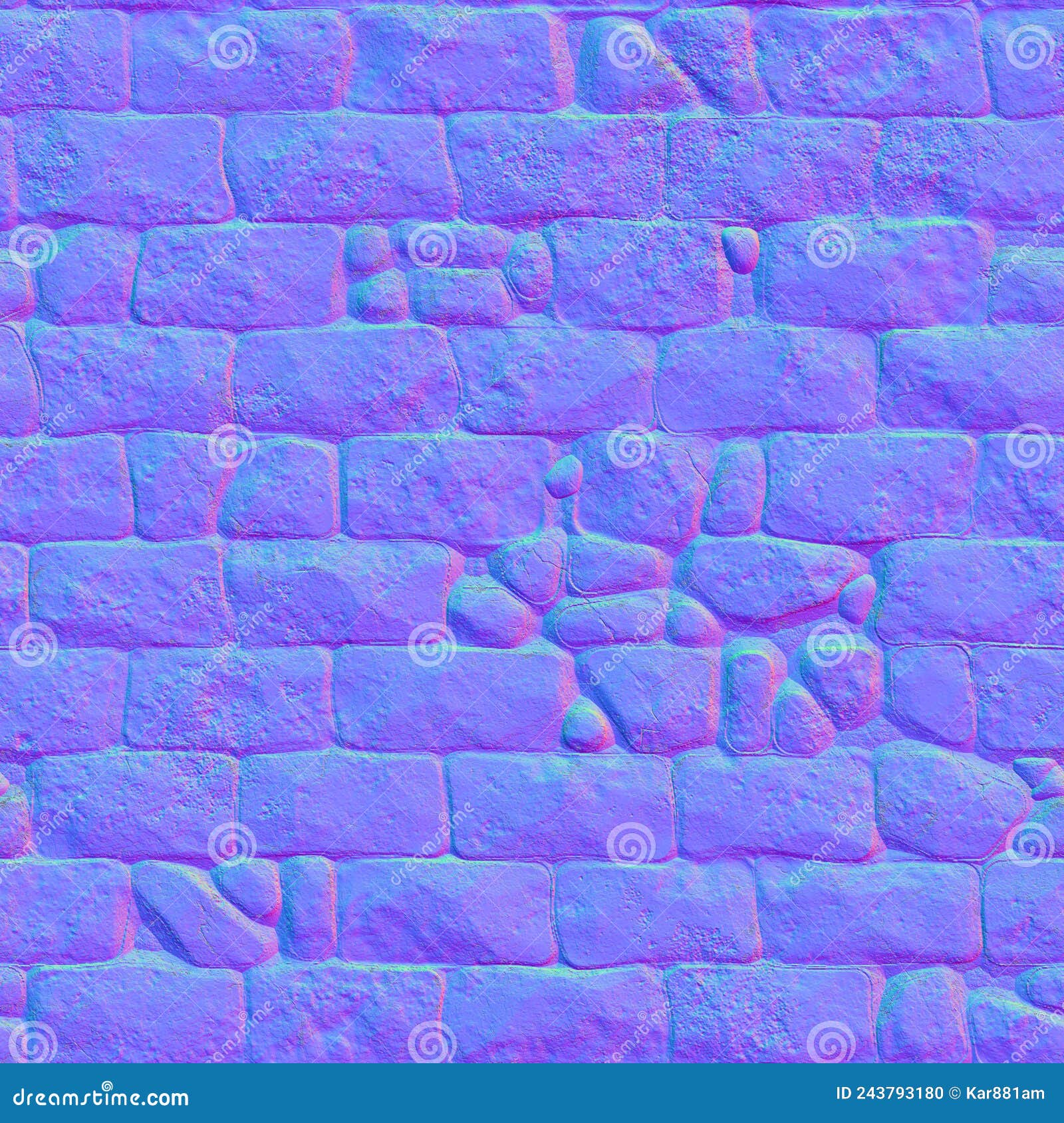 Normal Map Bricks Texture, Normal Mapping Stock Illustration ...