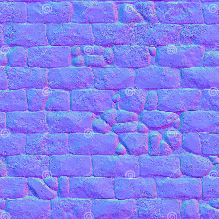 Normal Map Bricks Texture, Normal Mapping Stock Illustration ...