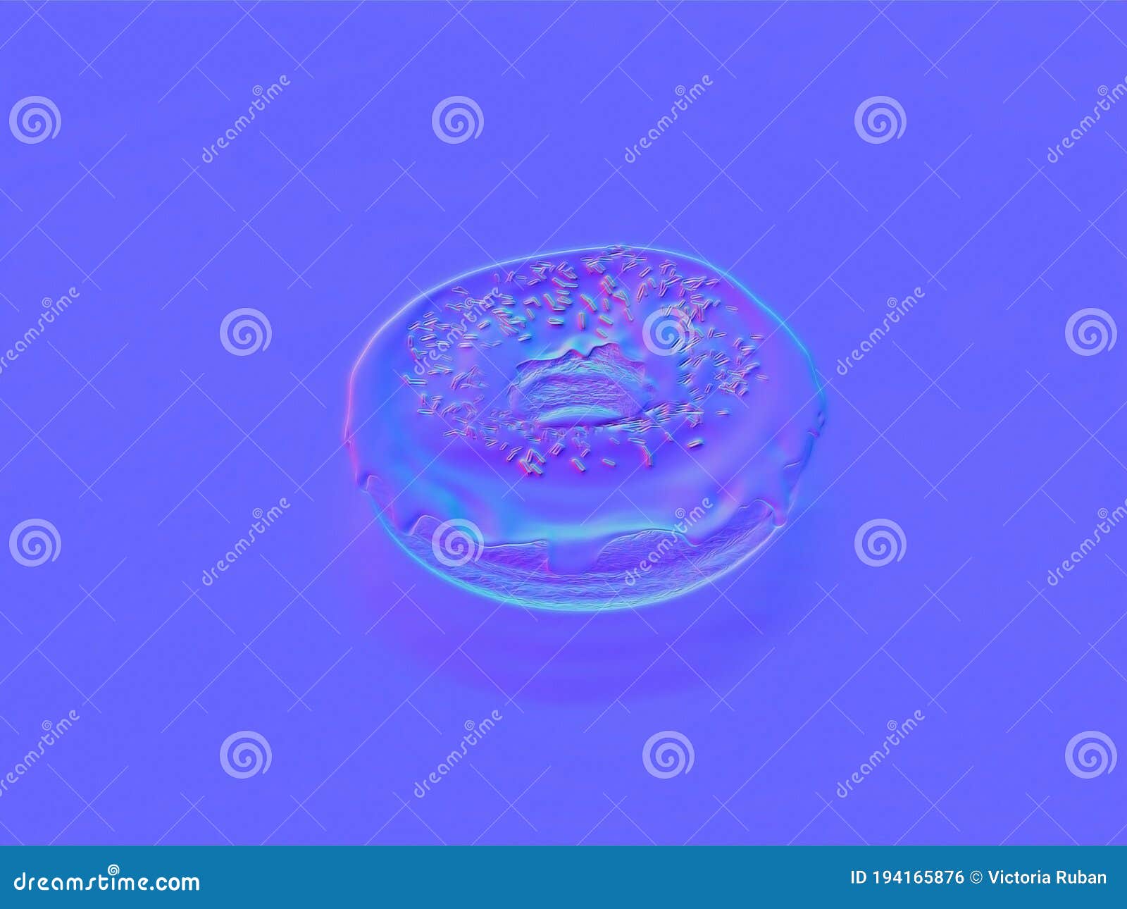 Normal Map of Donut with Glaze Stock Illustration - Illustration of ...