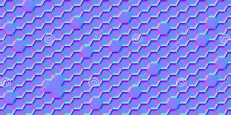 Normal Map of Honeycomb with Hollows Simple Seamless Pattern Stock ...