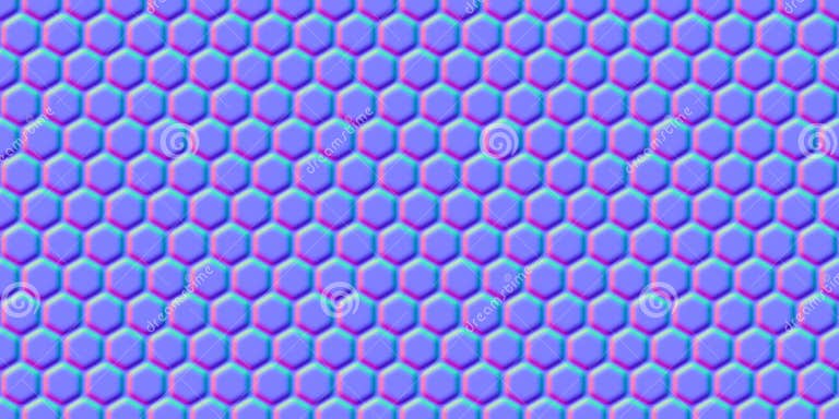 Normal Map of Honeycomb or Metal Grid Seamless Pattern with Regular ...