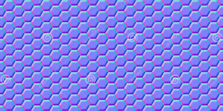 Normal Map of Honeycomb Simple Seamless Pattern Stock Illustration ...