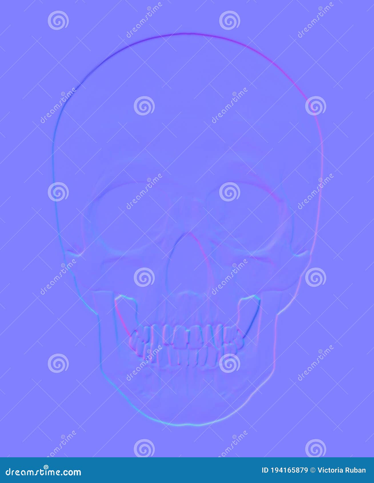 Normal Map of Human Anatomical Skull Stock Illustration - Illustration ...