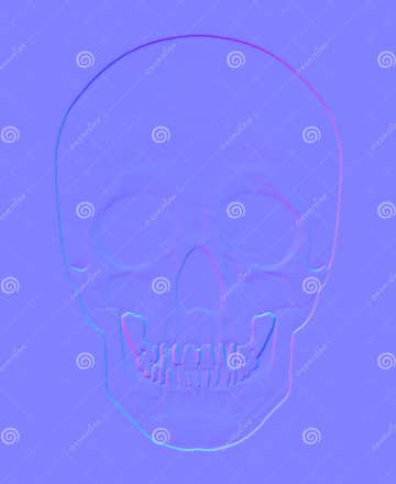 Normal Map of Human Anatomical Skull Stock Illustration - Illustration ...