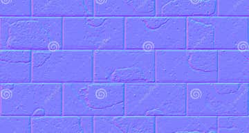 Normal Map of Pavement with Interlocking Textured Cracked Old Bricks ...