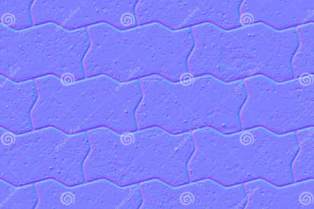 Normal Map of Pavement Seamless Pattern with Figured Interlocking ...