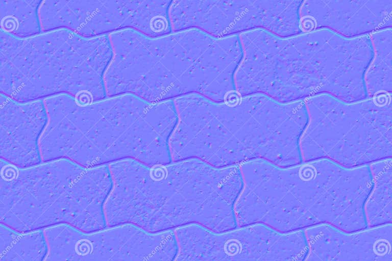 Normal Map of Pavement Seamless Pattern with Figured Interlocking Textured Concrete Bricks Stock ...