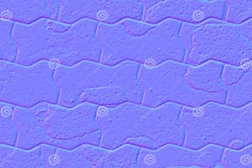 Normal Map of Pavement Seamless Pattern with Figured Interlocking ...