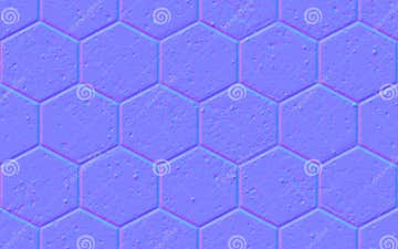 Normal Map of Pavement Seamless Pattern with Hexagon Textured Concrete ...