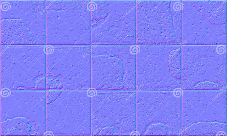 Normal Map of Pavement with Textured Cracked Old Square Bricks Stock ...