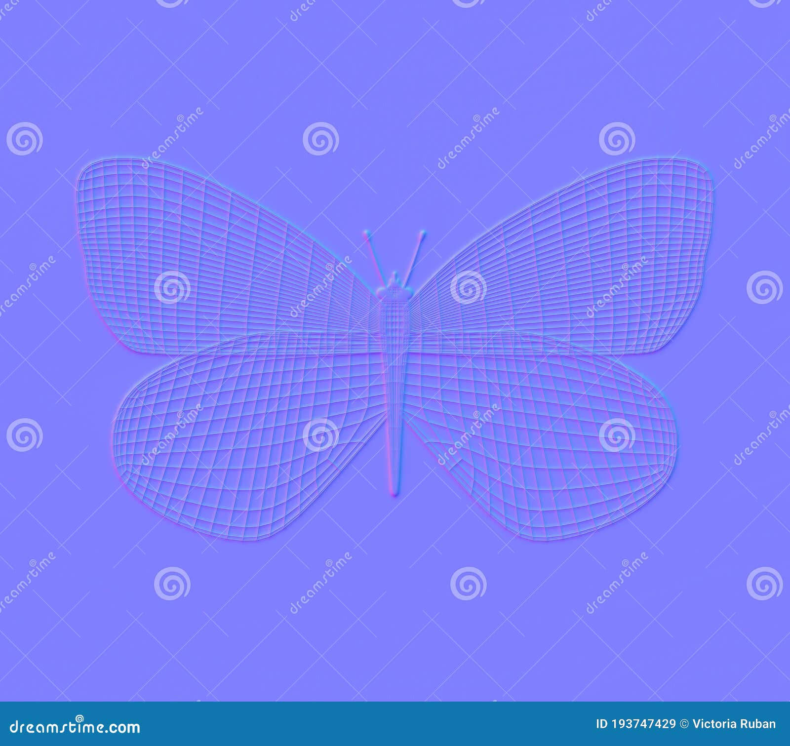 Normal Map of Polygonal Geometric Butterfly Stock Illustration ...