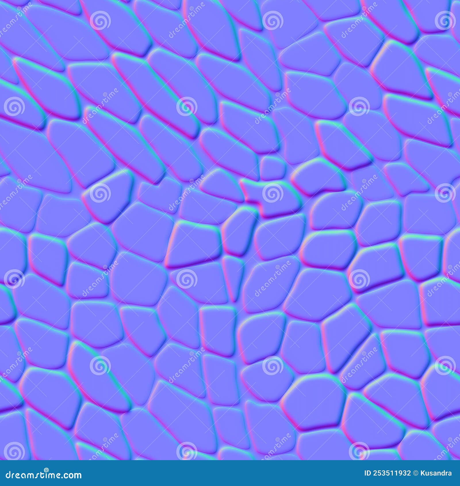 Normal Map of Seamless Cobble Mosaic Organic Pattern Stock Illustration ...