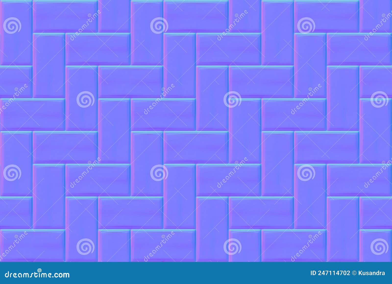 Normal Map Seamless Texture of Subway Herringbone Tile Pattern Stock Photo - Image of cement ...