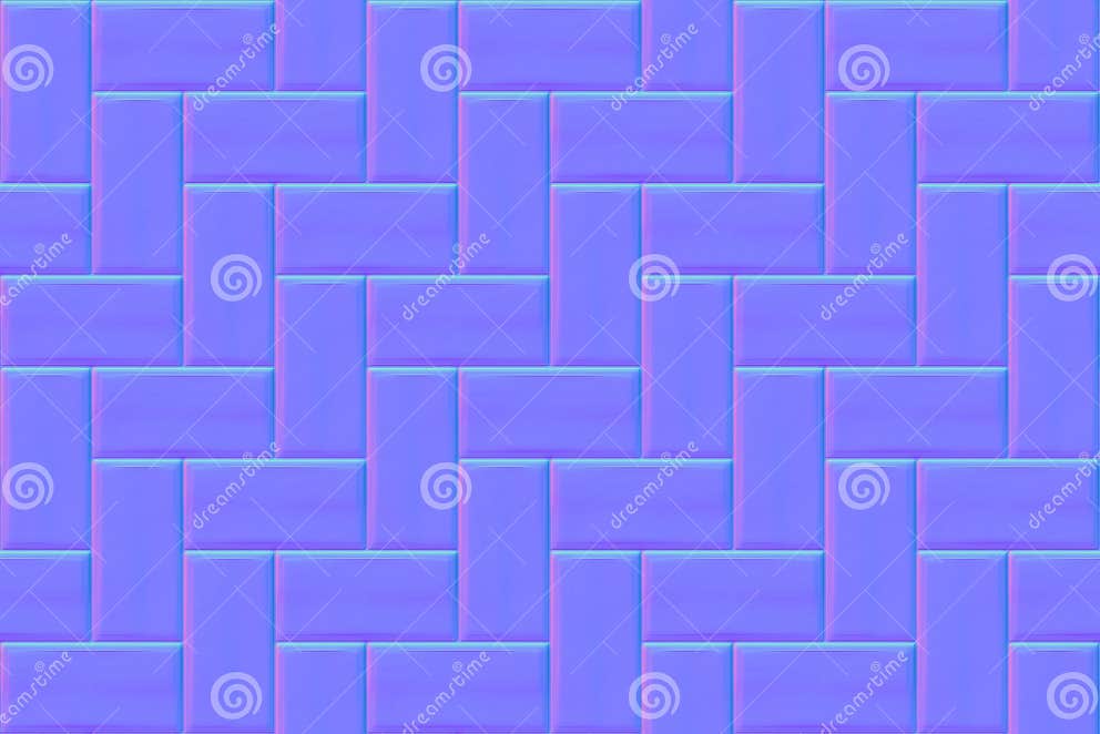Normal Map Seamless Texture of Subway Herringbone Tile Pattern Stock ...