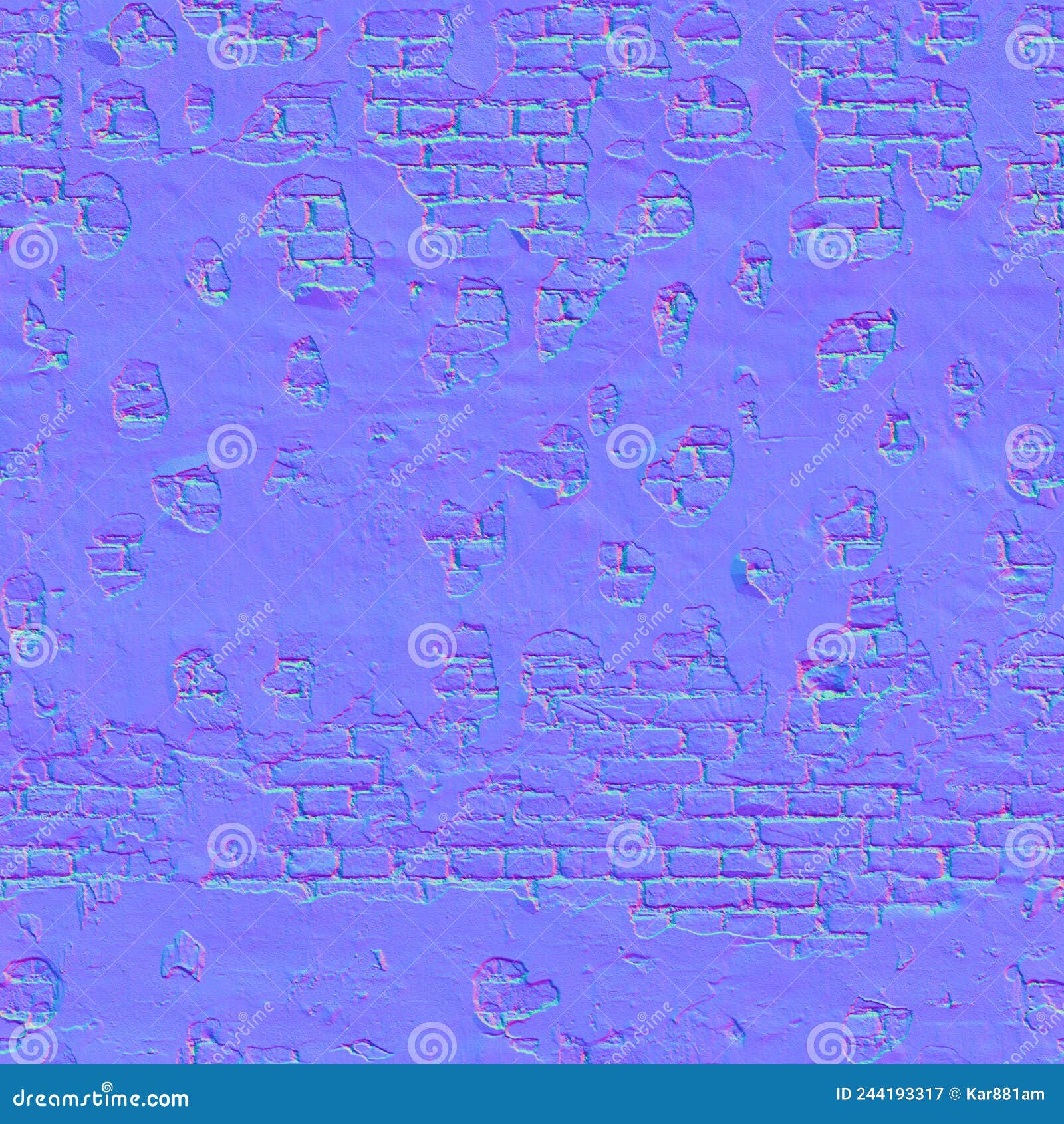 Normal Map Texture Brick Wall with Destruct. Normal Mapping Stock Image ...