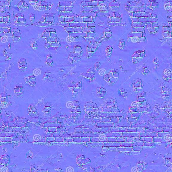 Normal Map Texture Brick Wall with Destruct. Normal Mapping Stock Image ...