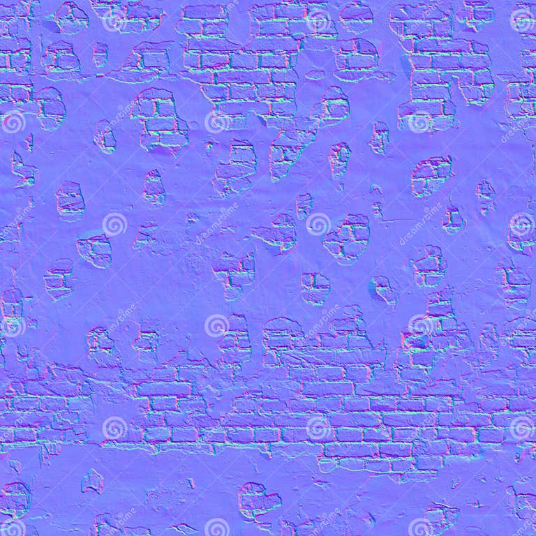 Normal Map Texture Brick Wall with Destruct. Normal Mapping Stock Image ...