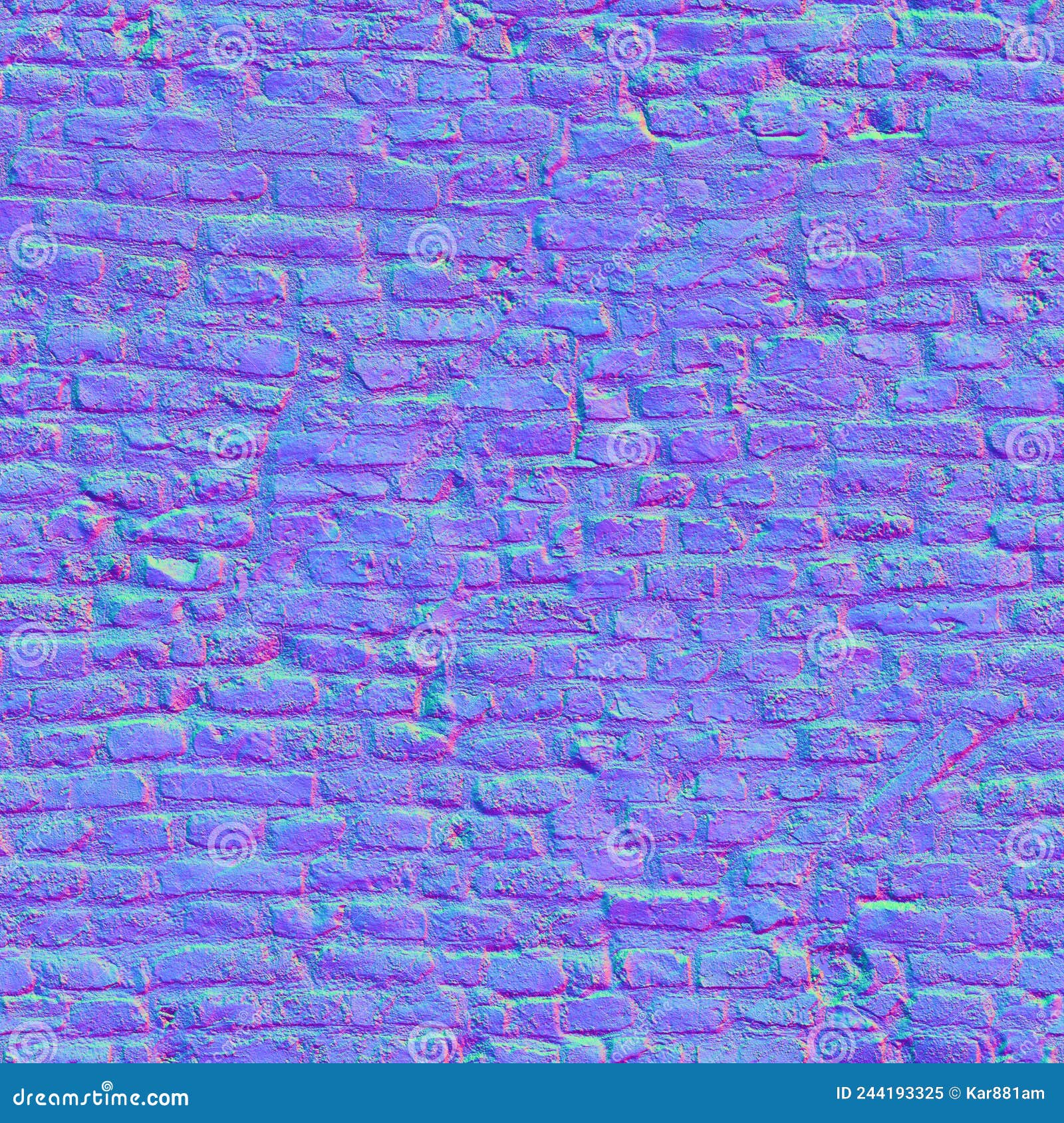Normal Map Texture Brick Wall With Destruct. Normal Mapping Royalty ...