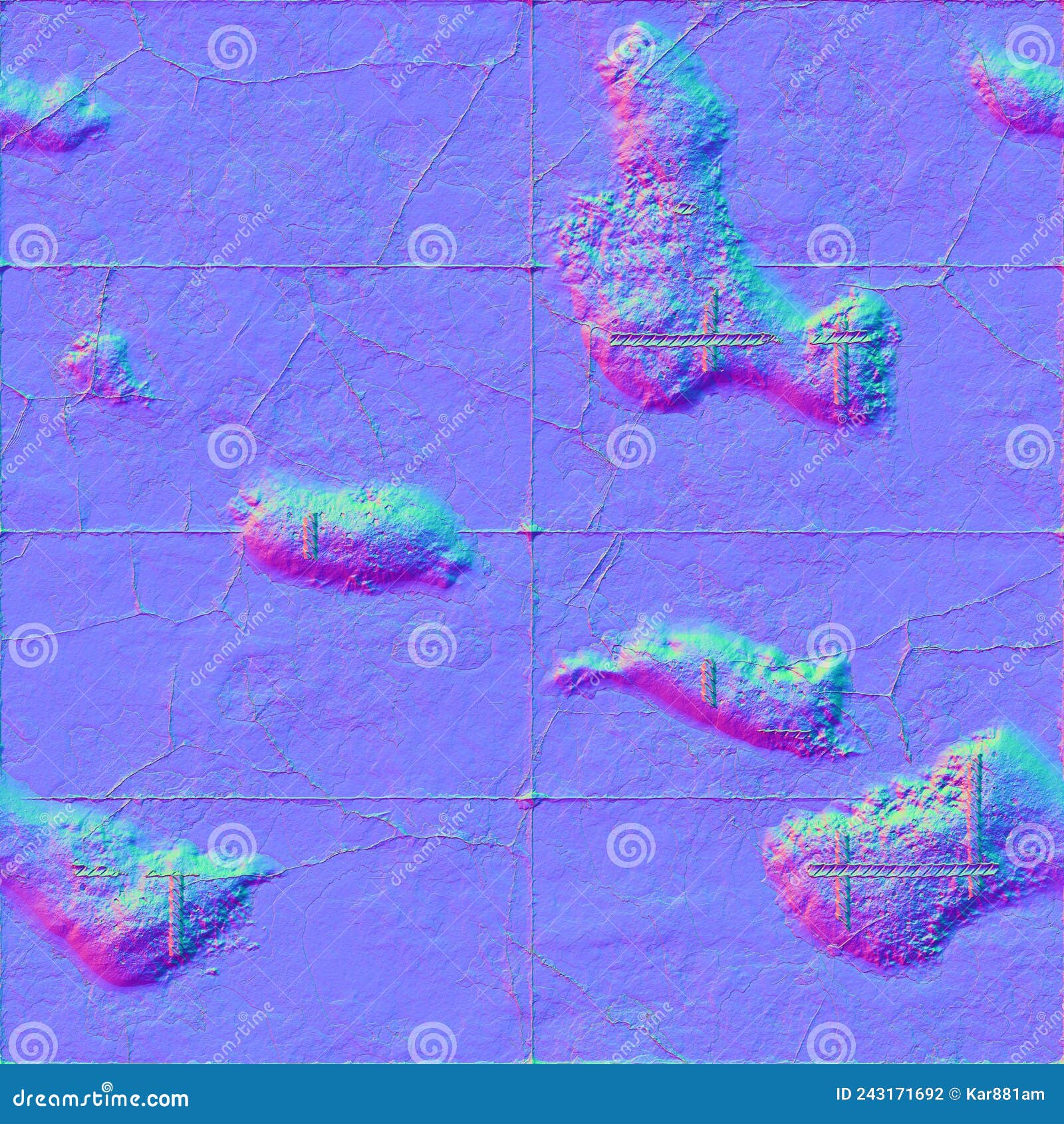 Grooved Concrete Normal Map