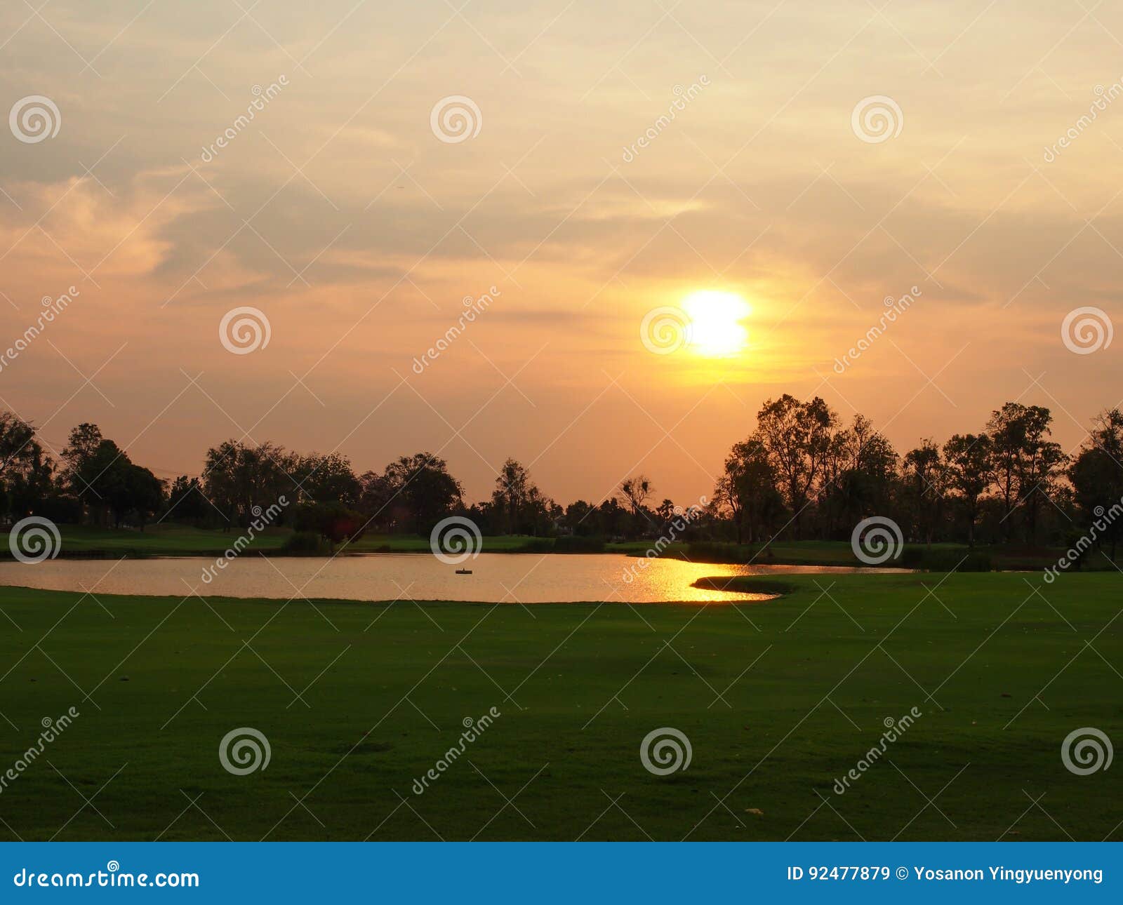 The Normal Nature in daily Life, Evening Sunset on the Yard. Stock ...