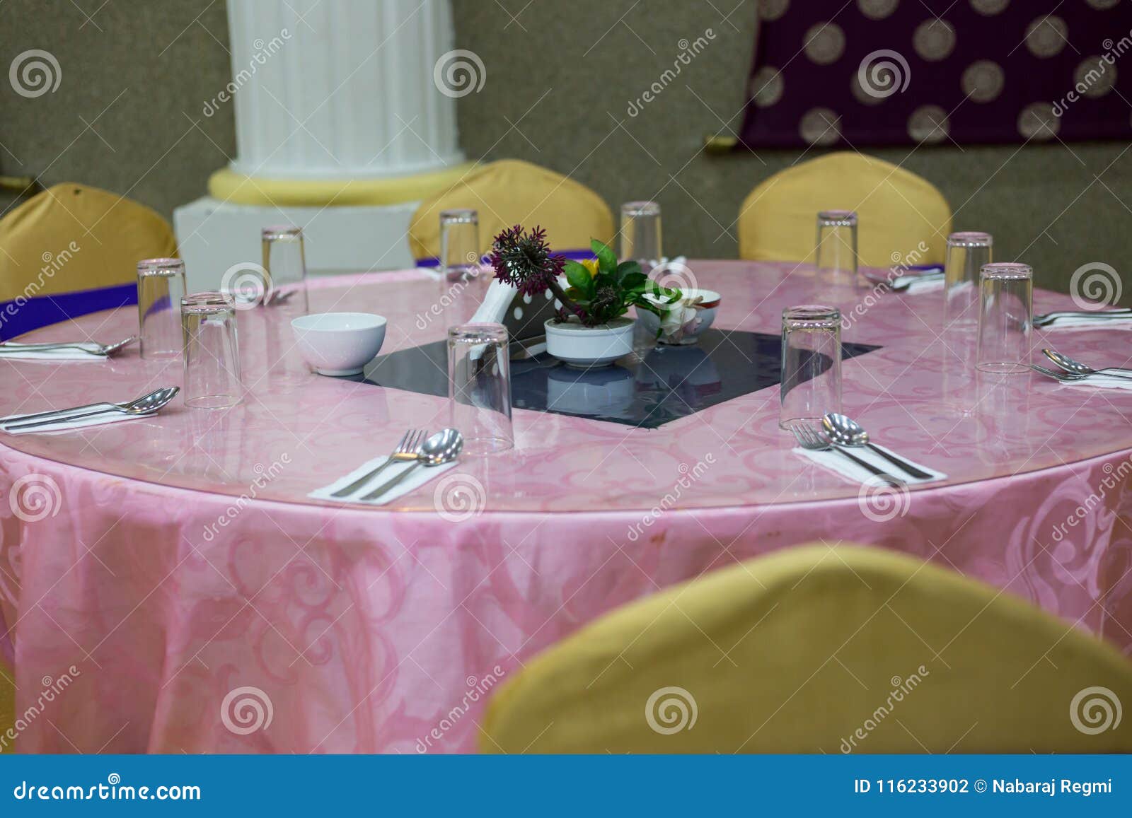 Wedding Table Setup at Marriage Ceremony Stock Photo - Image of details ...
