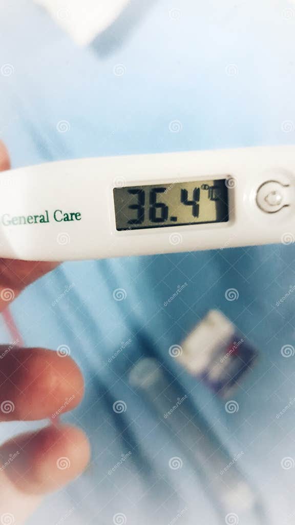 A Normal Temperature Checking Editorial Stock Photo - Image of finger ...