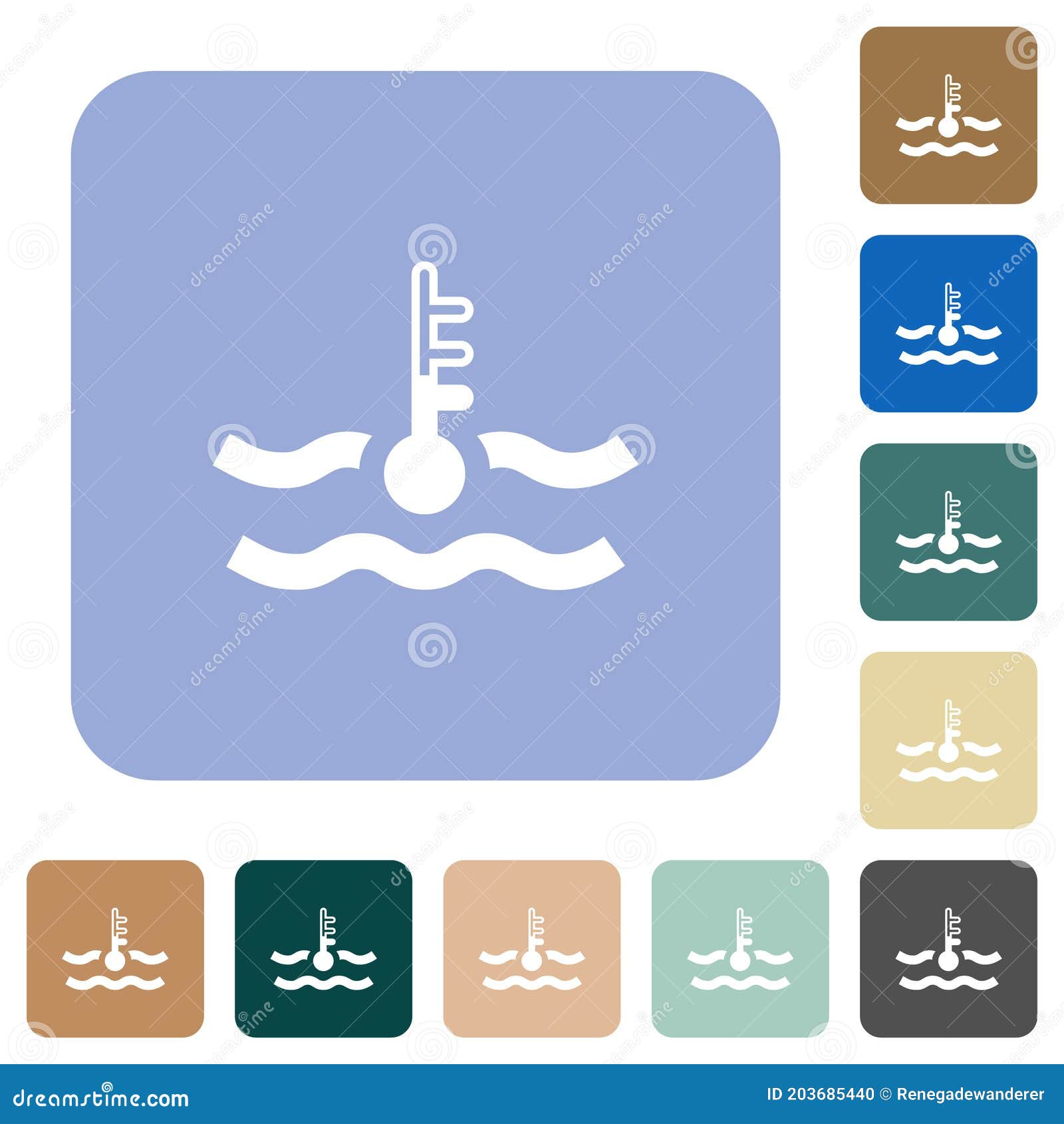 Normal Temperature Engine Coolant Rounded Square Flat Icons Stock Vector - Illustration of ...