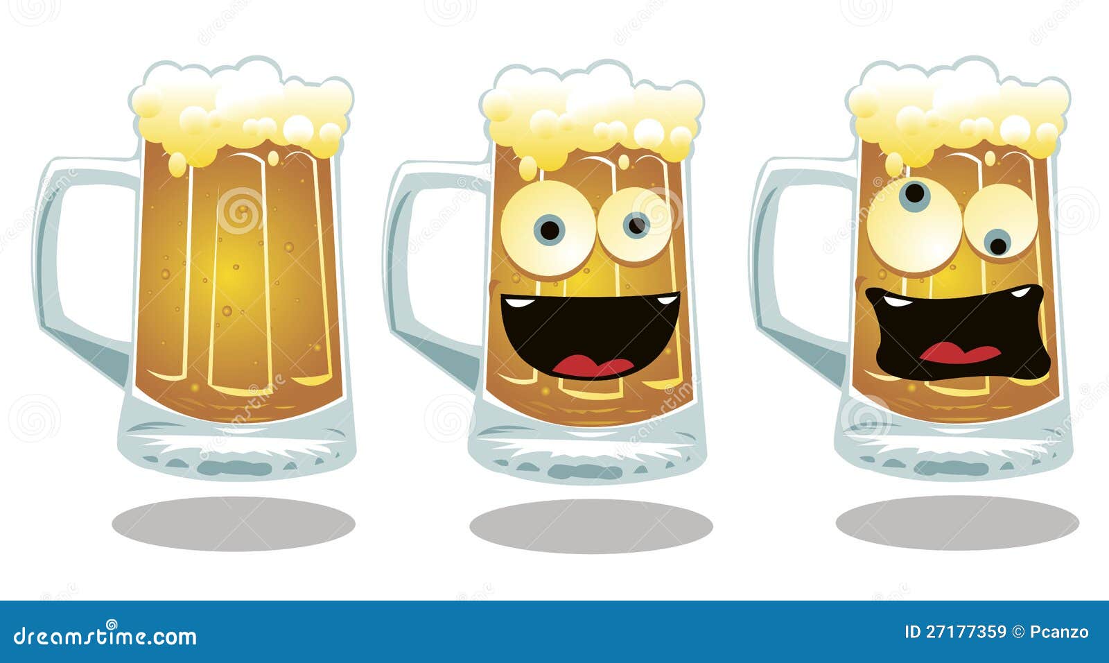 Normale En Grappige Glazen Bier Vector Illustratie - Illustration of ...