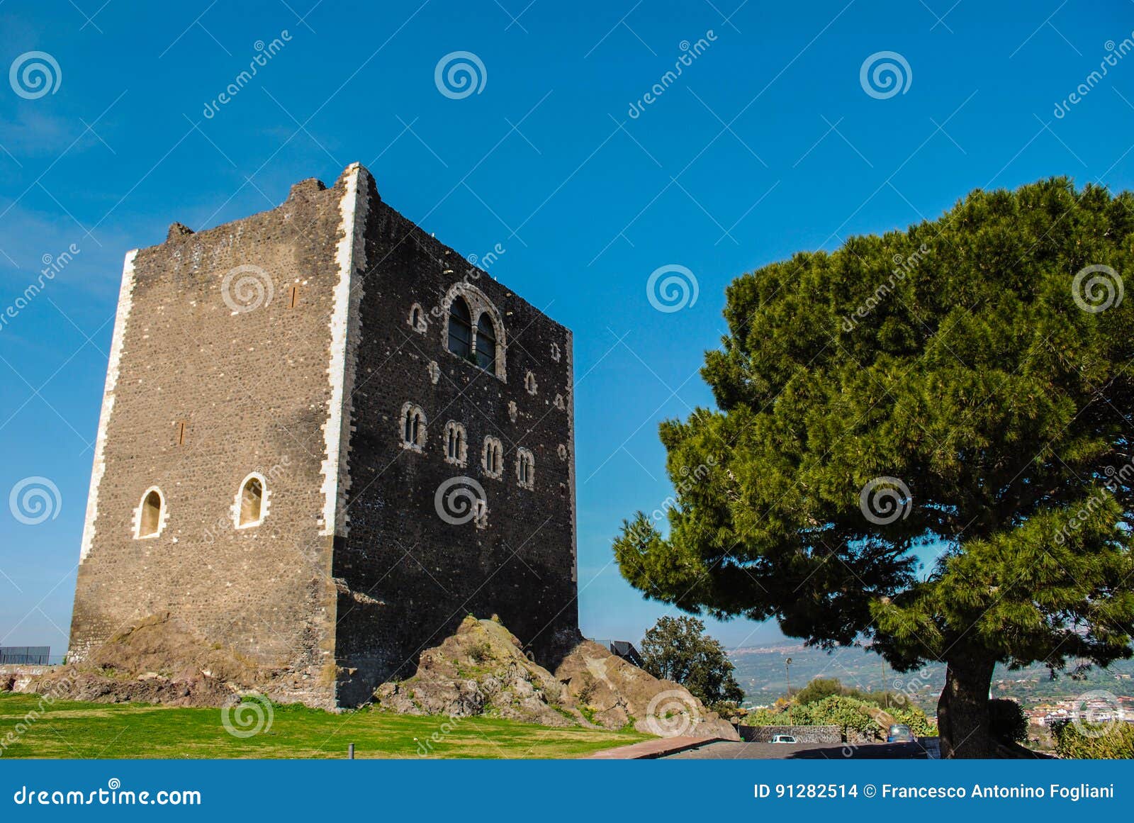 The Norman Castle in Paterno. Sicily Stock Photo - Image of middle ...