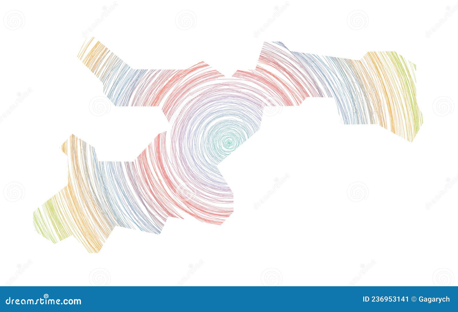 Norman Island Map Filled with Concentric Circles. Stock Vector ...