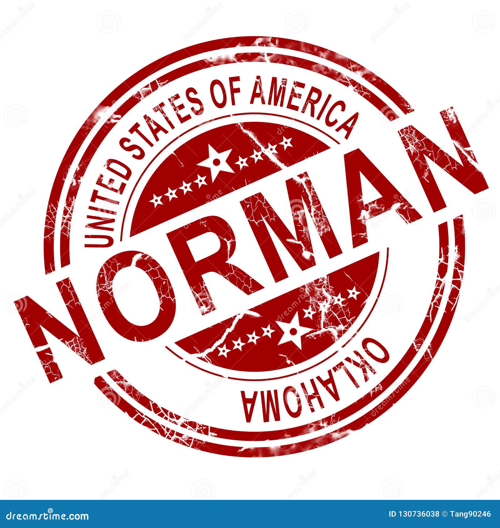 Norman, Oklahoma USA Skyline And Landmarks Silhouette Cartoon Vector ...