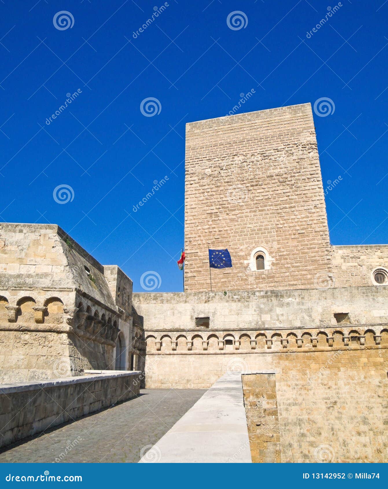 The Norman-Swabian Castle of Bari. Apulia. Stock Photo - Image of ...