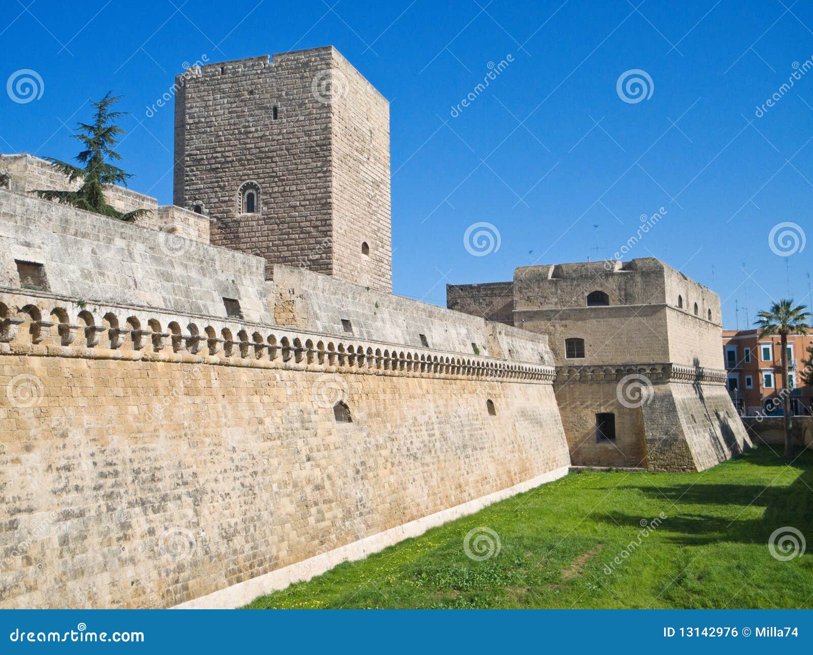 The Norman-Swabian Castle of Bari. Apulia. Stock Photo - Image of ...