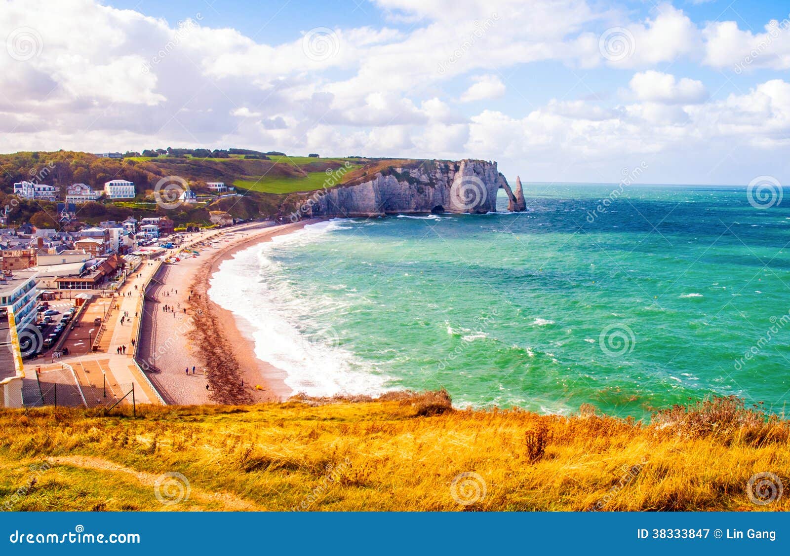 Normandie-Strand stockbild. Bild von klippe, blau, meer - 38333847