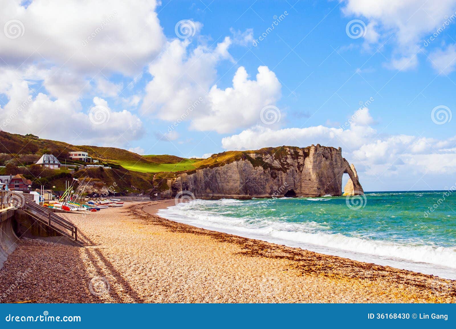 Normandy beach stock photo. Image of blue, beach, crag - 36168430