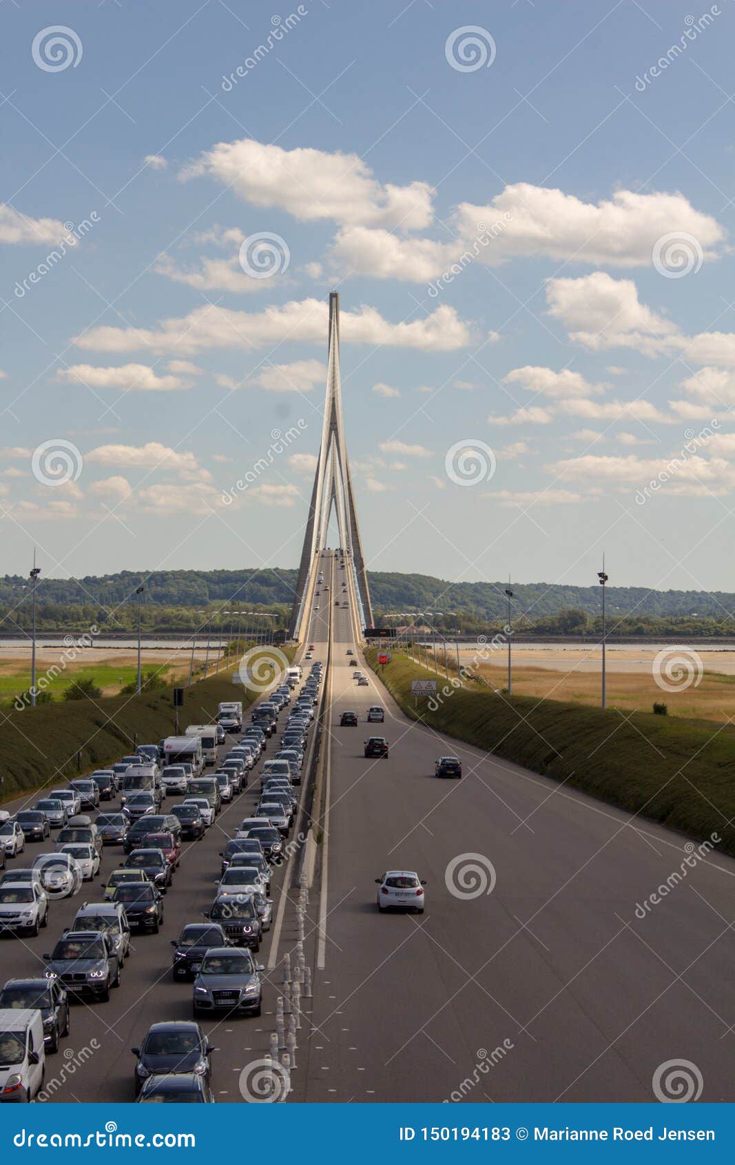The Normandy Bridge stock image. Image of road, architecure - 150194183