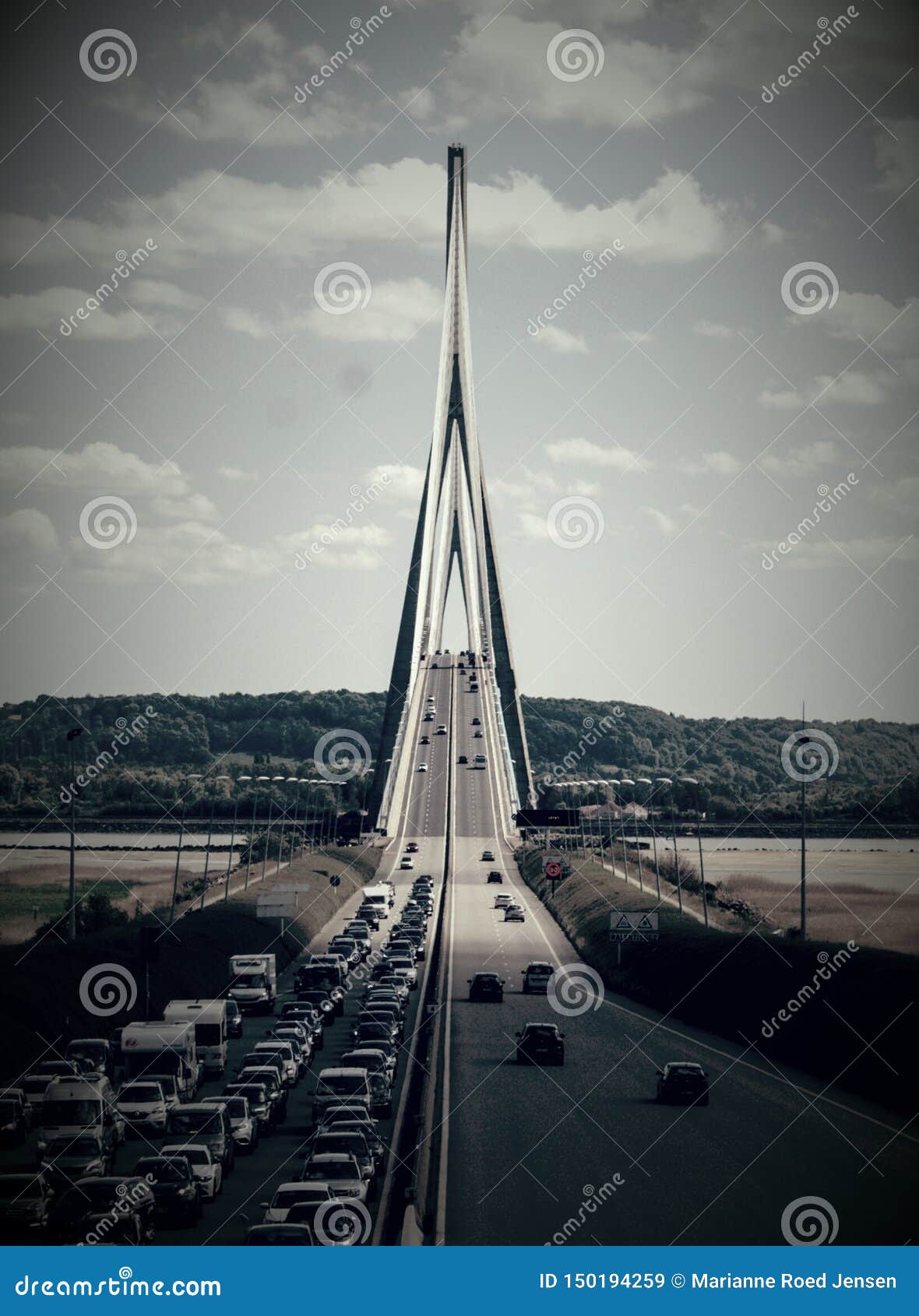The Normandy Bridge stock image. Image of road, normandy - 150194259