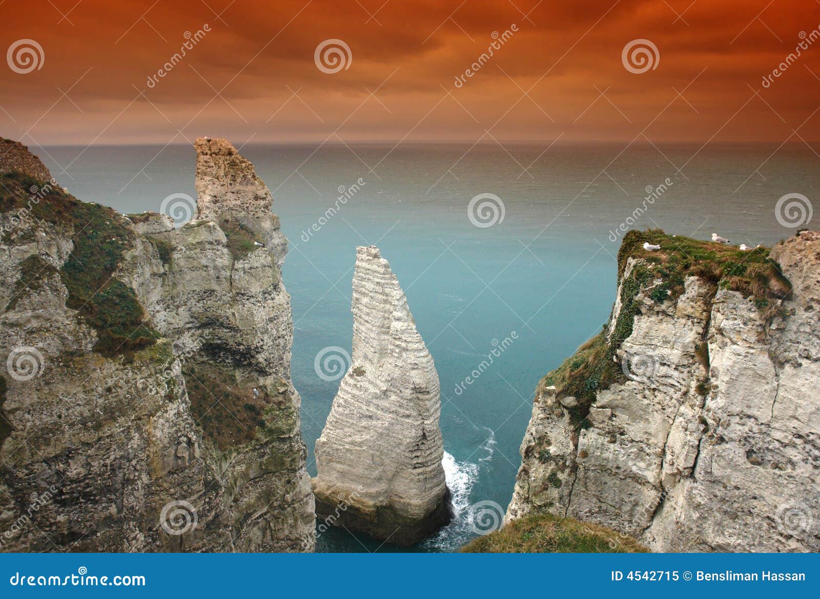 Normandy cliff stock image. Image of landscape, france - 4542715