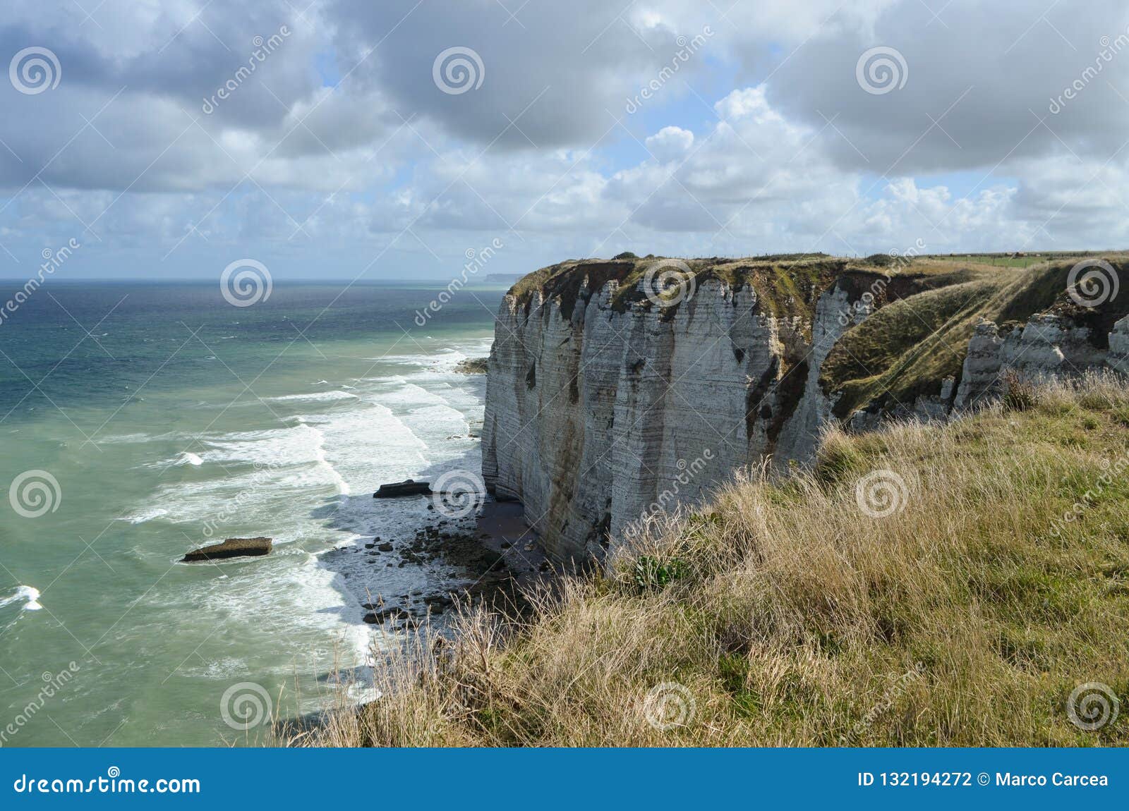 Normandy cliff stock photo. Image of etretat, travel - 132194272