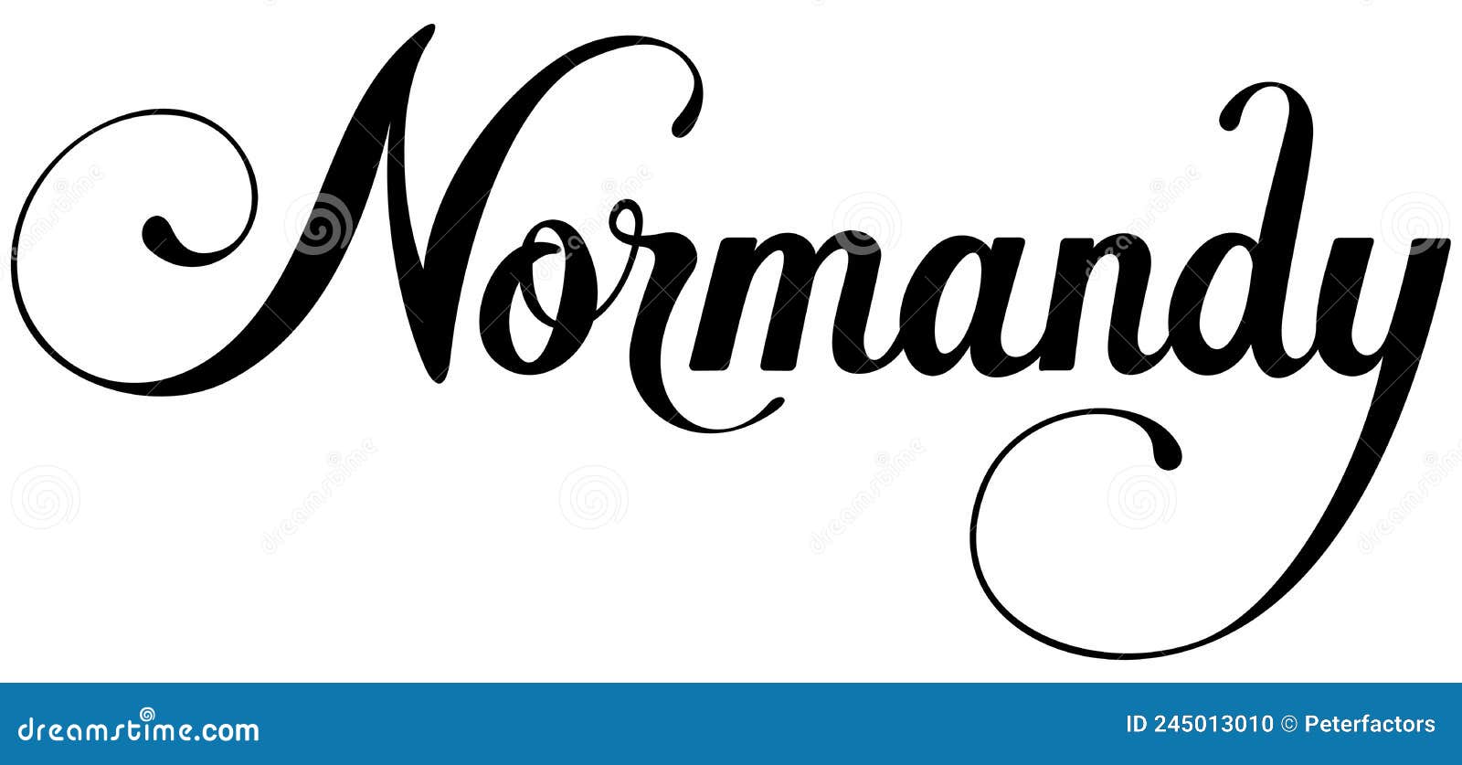 Normandy - Custom Calligraphy Text Stock Vector - Illustration of ...