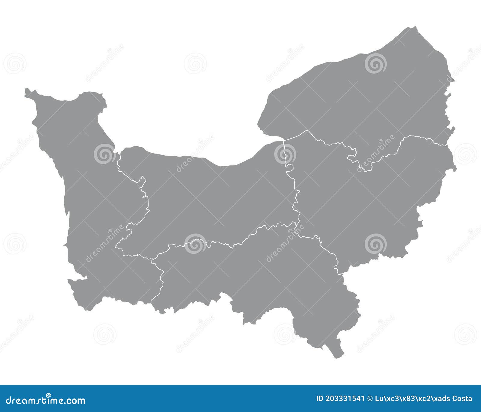 Normandy region map stock vector. Illustration of detailed - 203331541