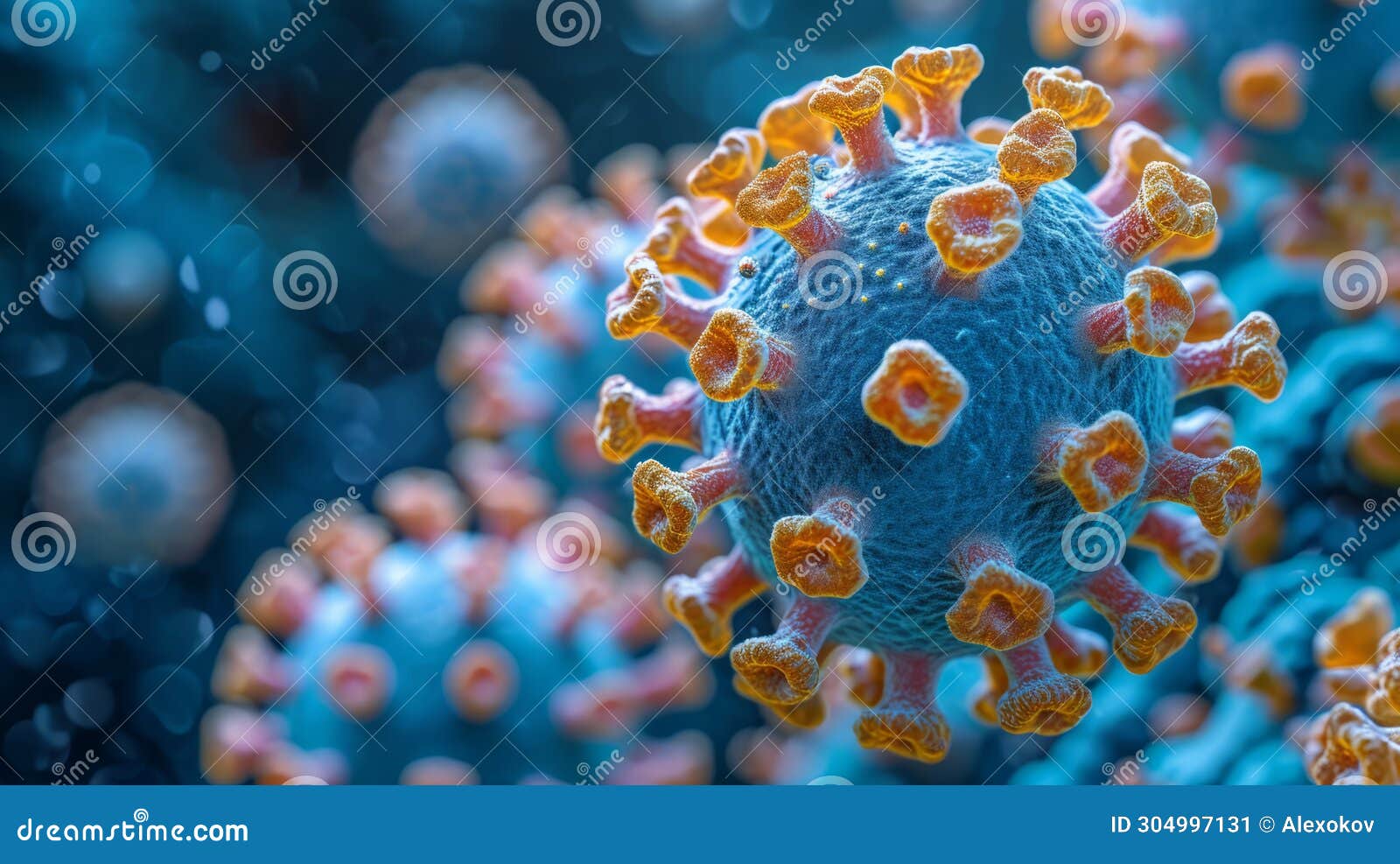Norovirus Under a Microscope AI Generated Stock Illustration ...