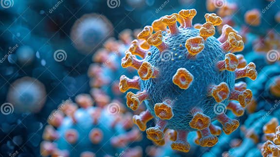 Norovirus Under a Microscope AI Generated Stock Illustration ...