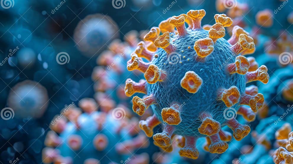 Norovirus Under a Microscope AI Generated Stock Illustration ...