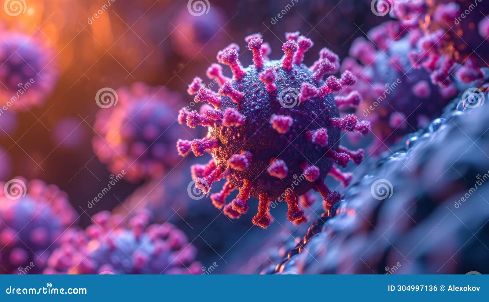 Norovirus Under a Microscope AI Generated Stock Illustration ...