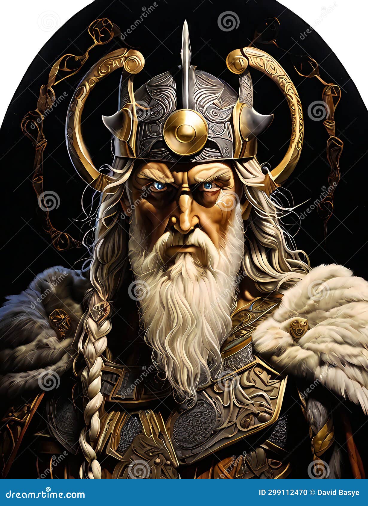 Norse Pagan God Bearded Man Stock Photo - Image of norse, bearded ...
