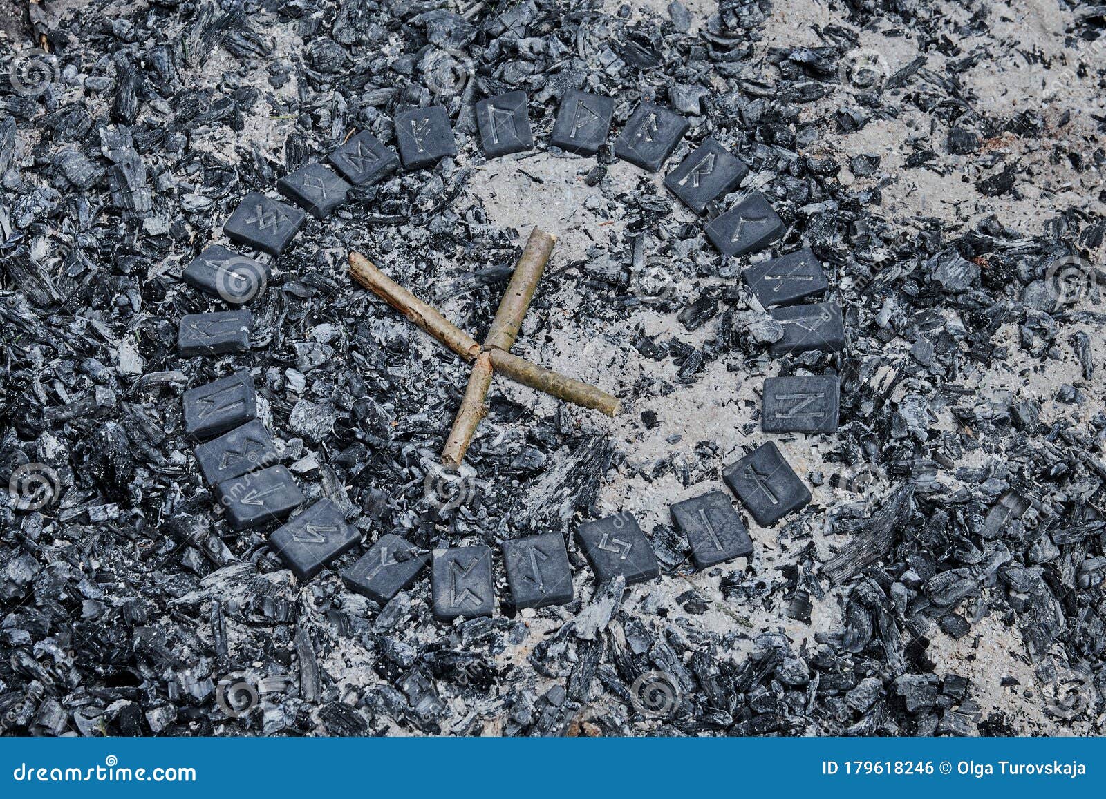 Norse Rune Gebo on Ashes Backgorund Inside the Circle of 24 Norse Runes ...